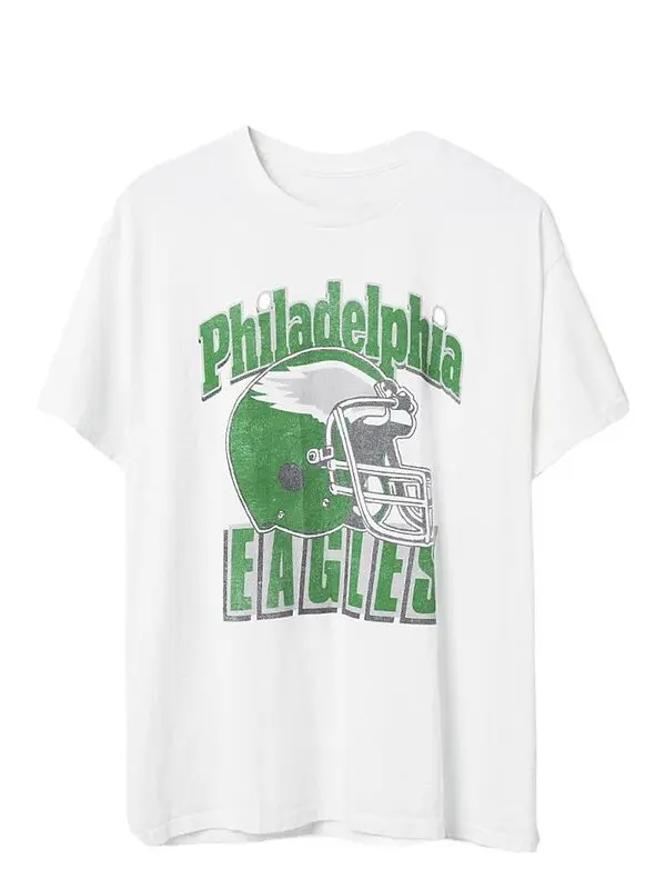 Junk Food Clothing Nfl Philadelphia Eagles Throwback Helmet Tee - White