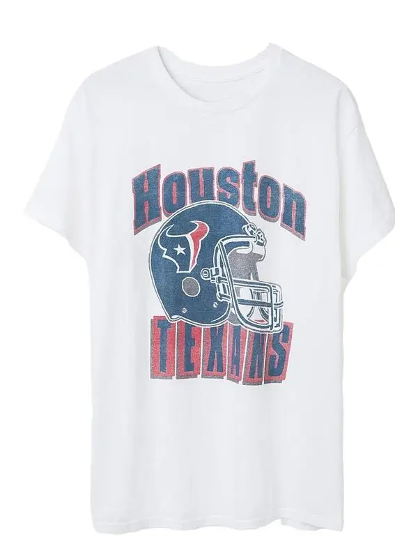 Junk Food Clothing Houston Texans Throwback Graphic Tee - White