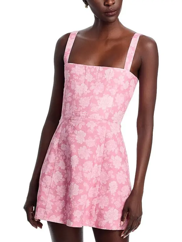 V. CHAPMAN Kimmy Baroque Floral Dress - Pink Peony