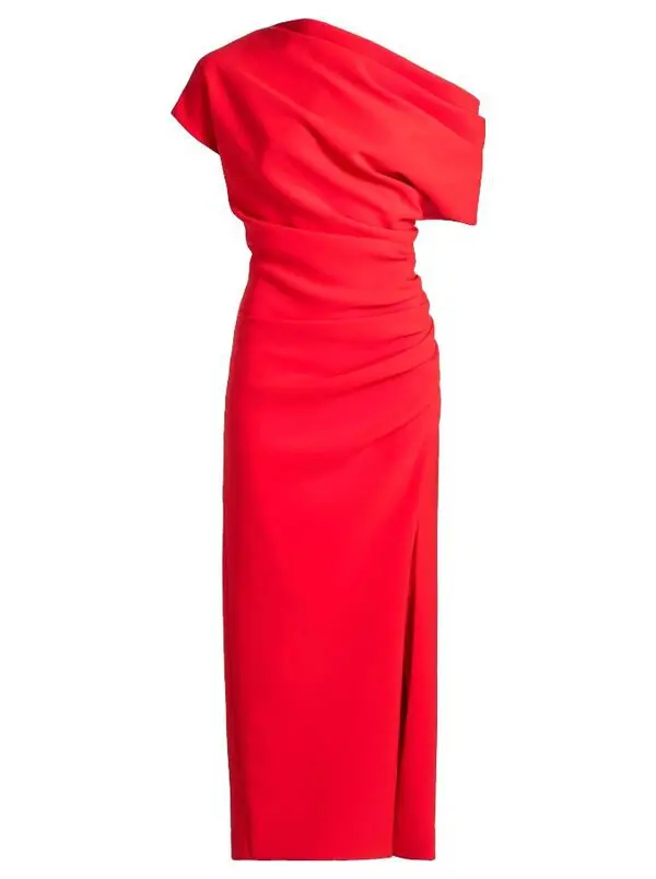 Amsale One-shoulder Cocktail Dress - Persimmon