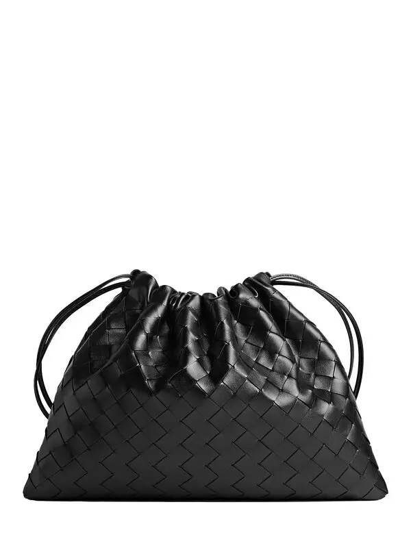 Bottega Veneta Intrecciato Calfskin Leather Pouch - Black
