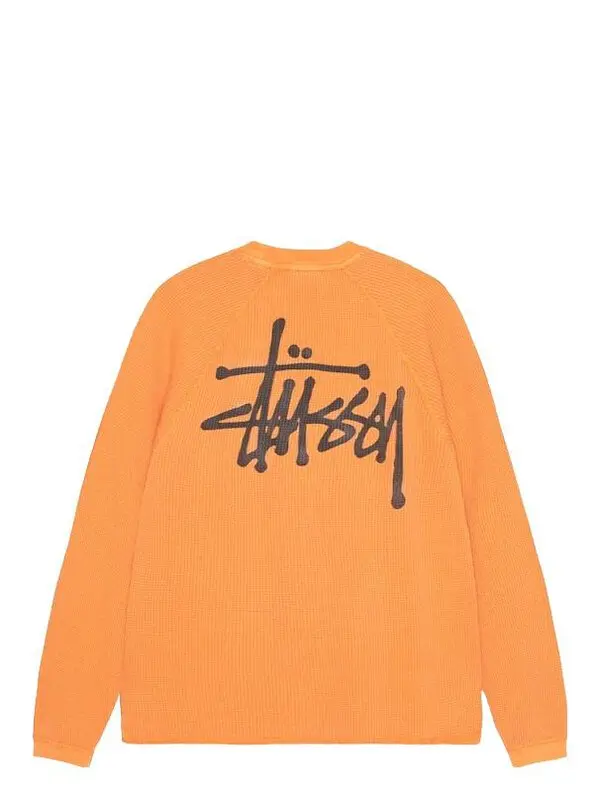 StÜssy Raglan Thermal Long Sleeve Crew - Orange