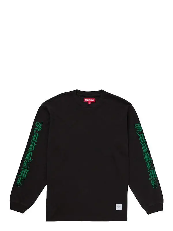 Supreme Old English Long Sleeve Top - Black