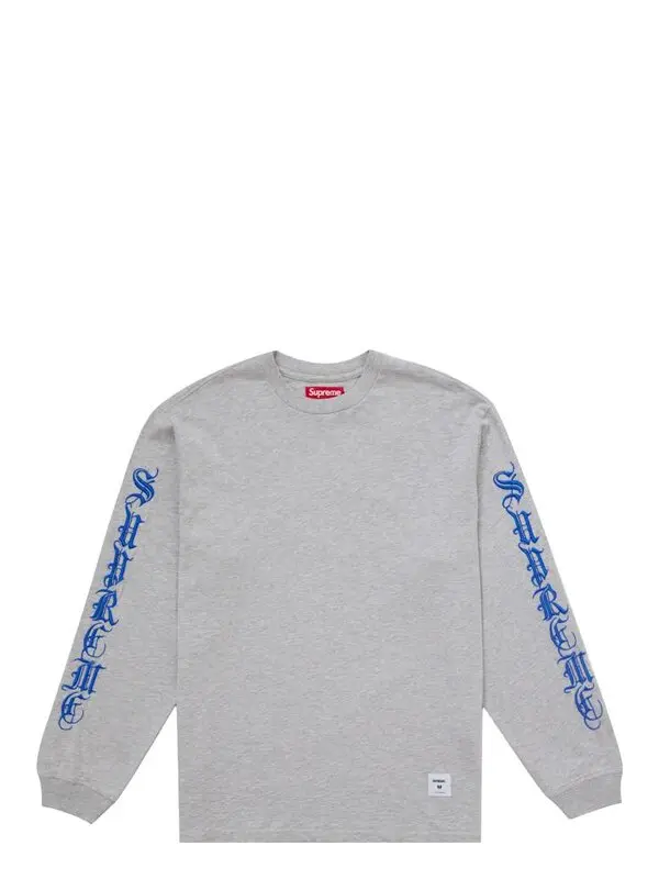Supreme Old English Long Sleeve Top - Heather Grey