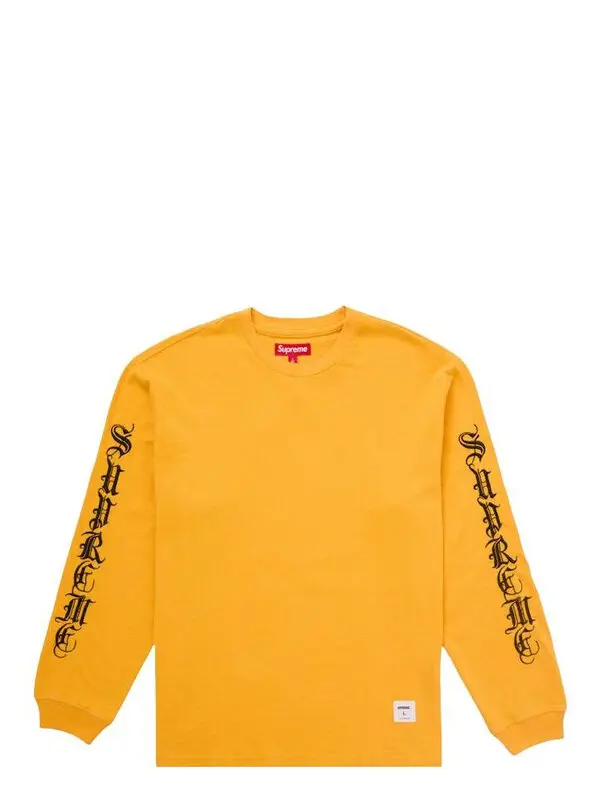 Supreme Old English Long Sleeve Top - Yellow