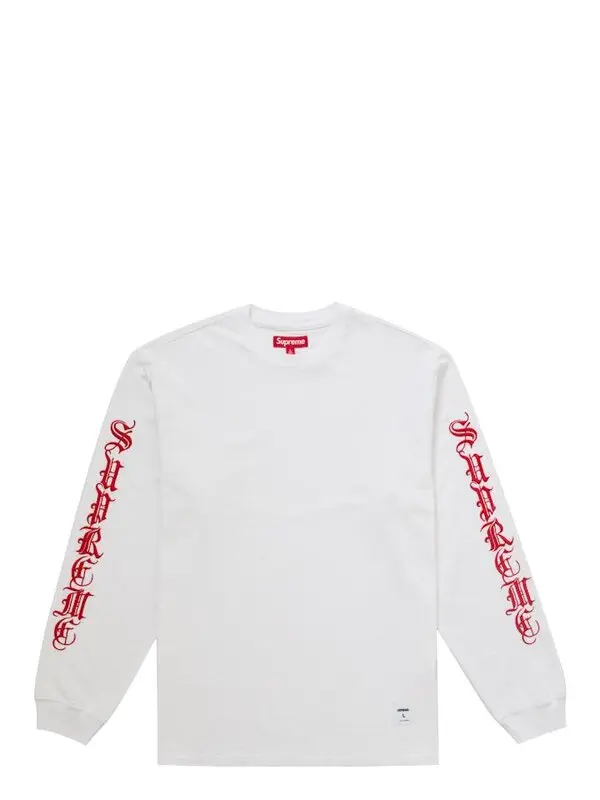 Supreme Old English Long Sleeve Top - White