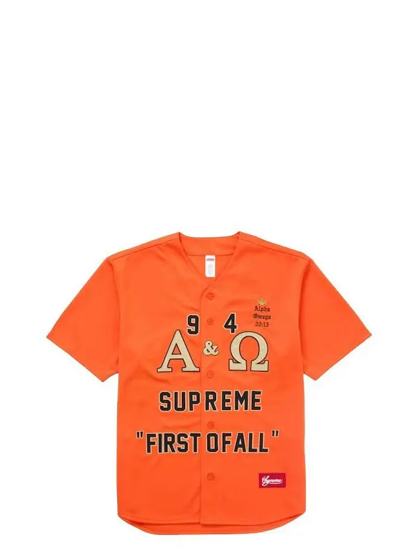 Supreme Alpha Omega Baseball Jersey - Orange