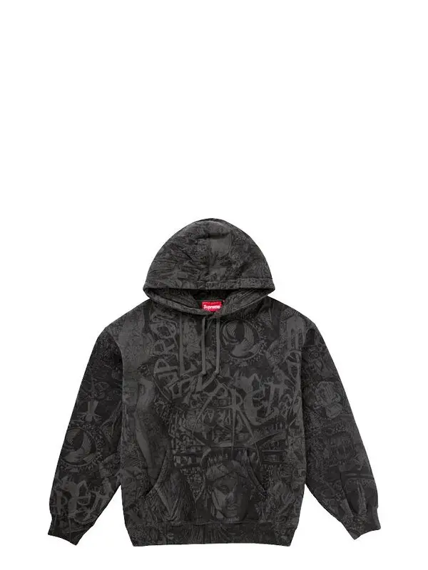 Supreme Liberty Hooded Sweatshirt - Washed Black