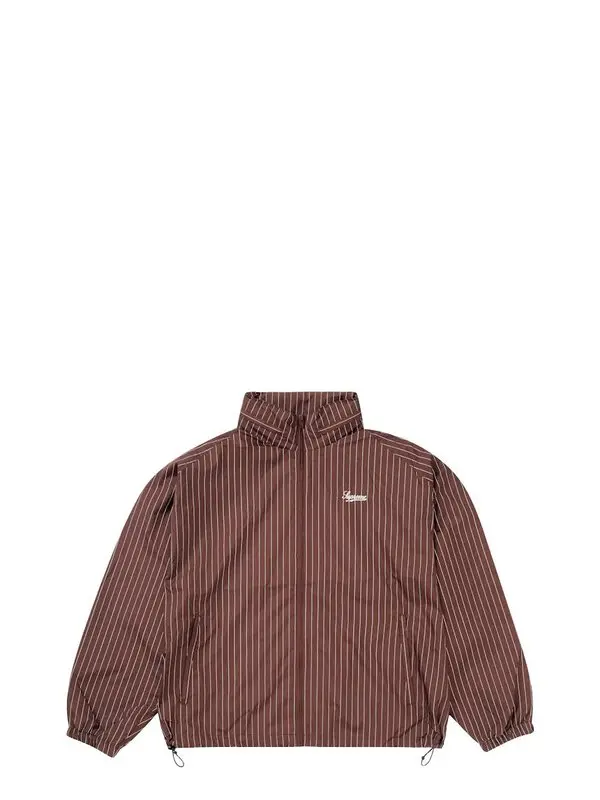 Supreme Reflective Pinstripe Track Jacket - Brown