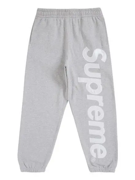 Supreme Satin Applique Sweatpant Fw24 - Heather Grey