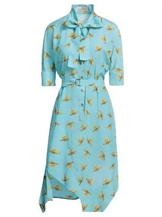 VIVIENNE WESTWOOD Crepe Midi Shirt Dress - Blue
