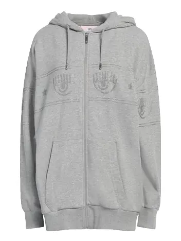 CHIARA FERRAGNI French Terry Zip-up Hoodie - Grey