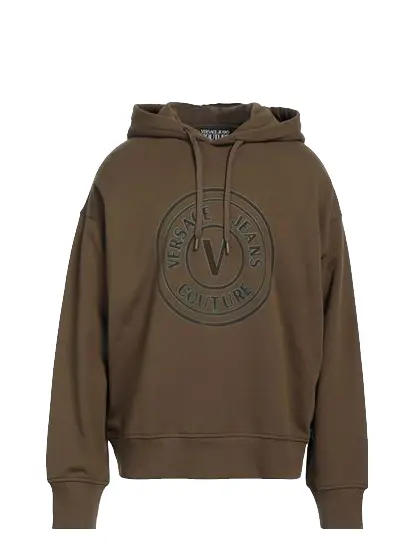 Versace Flocked Fleece Logo Hoodie - Green