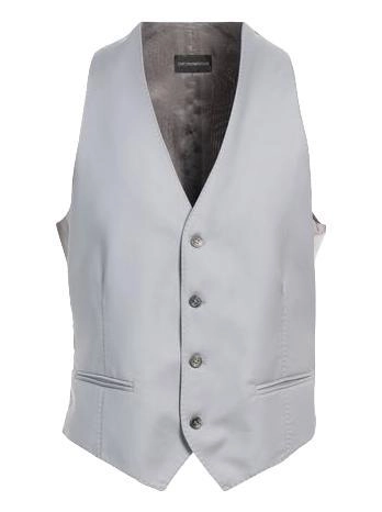 Emporio Armani Tailored Vest In Virgin Wool - Light Grey