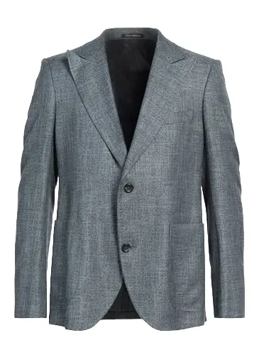 Emporio Armani Single-breasted Flannel Blazer - Blue