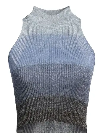 Gcds Knitted Metallic Crop Top - Blue