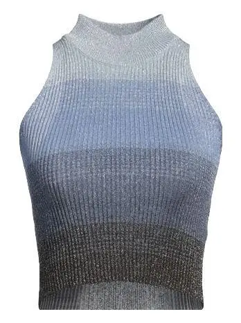 Gcds Knitted Metallic Crop Top - Light Blue