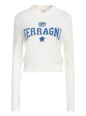 CHIARA FERRAGNI Knitted Cropped Sweater - Off White
