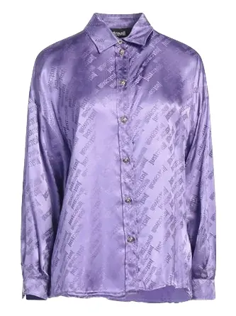 Just Cavalli Logo-print Satin Shirt - Purple