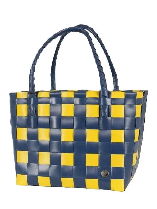 HANDED BY Paris Spirit Recycled Tote Bag - Blue/maize Classic Weave
