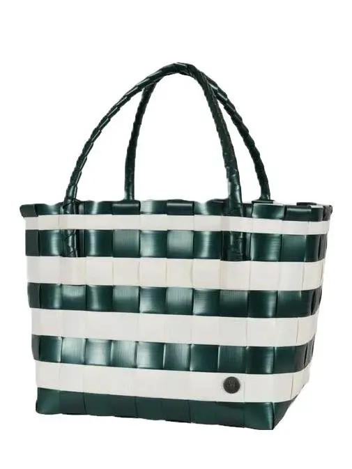 HANDED BY Paris Spirit Recycled Tote Bag - Green/white Stripes