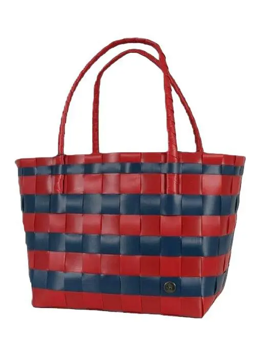 HANDED BY Paris Spirit Recycled Tote Bag - Ocean Blue/chili Red