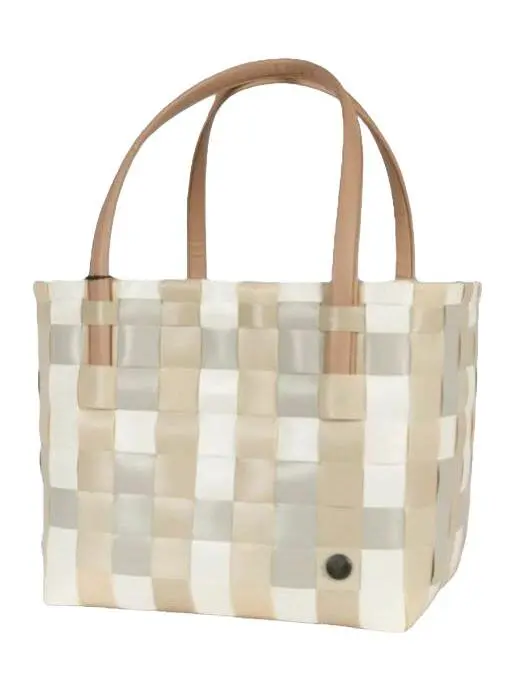 HANDED BY Color Block Shopper Tote Bag - Ecru White Mix
