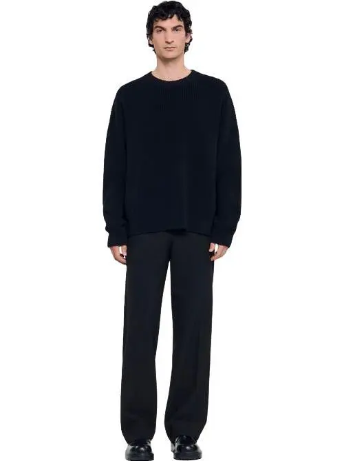 Sandro Rib Knit Jumper - Black