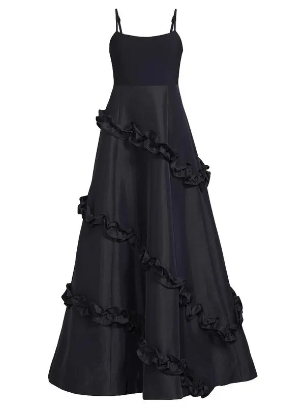 Likely Arissa Ruffle-trim Ballgown - Navy
