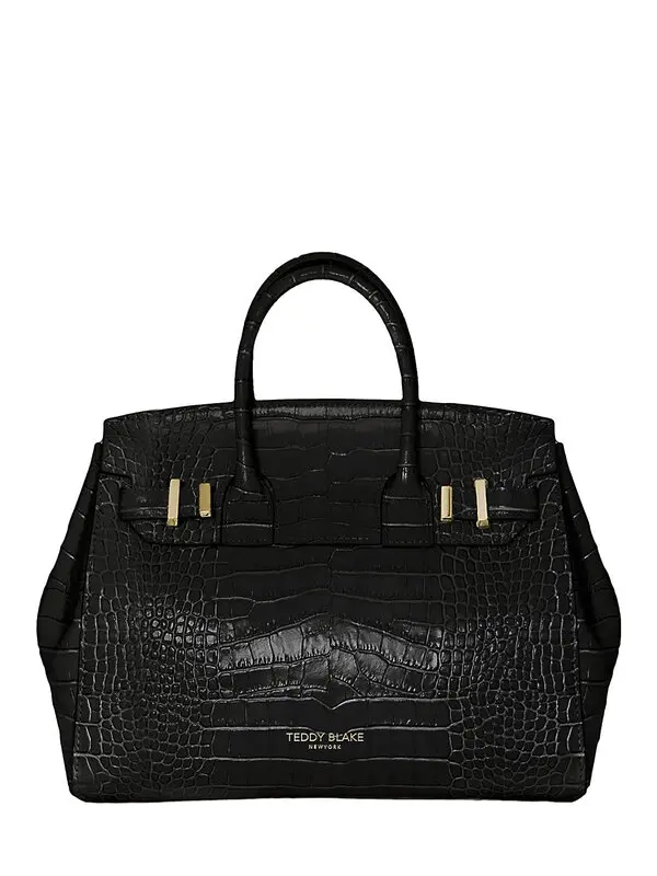 TEDDY BLAKE Gigi Croco 11 Handbag - Black