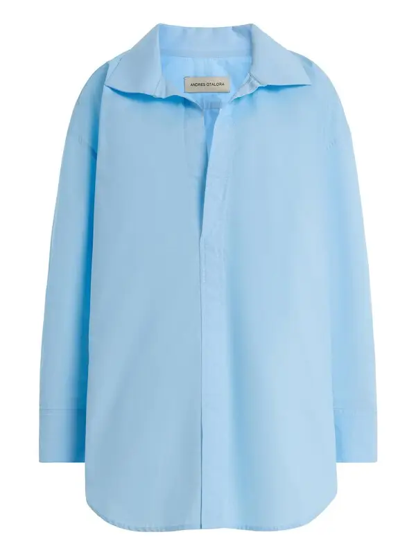 ANDRES OTALORA Oversized Cotton Poplin Shirt - Blue