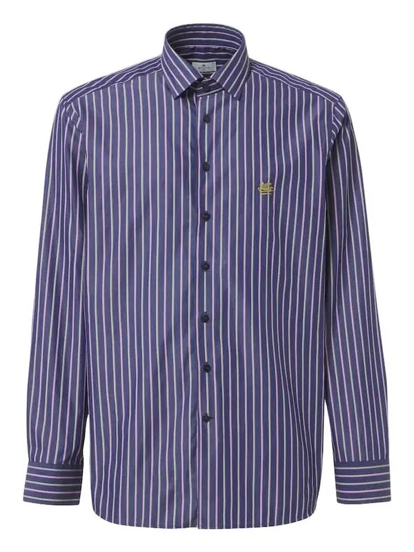 Etro Striped Cotton Shirt - Blue