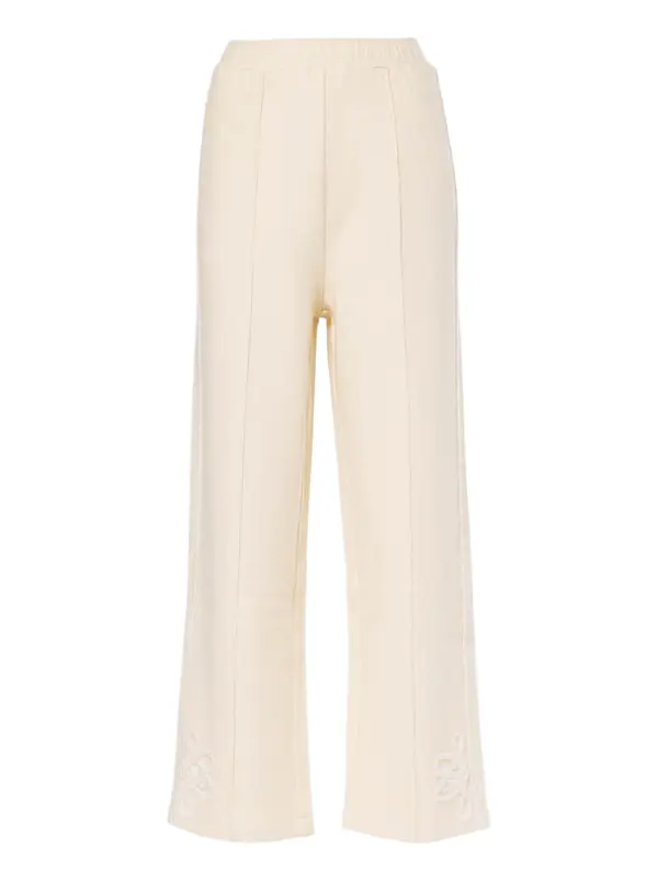 XU ZHI Embroidered Wool-blend Sweatpants - Yellow