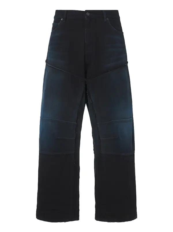 Balenciaga Double Knee Wide-leg Jeans - Blue