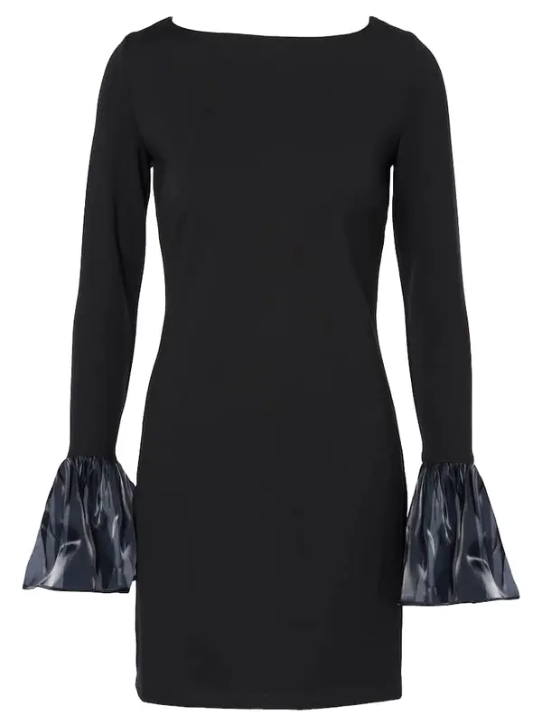 Staud Hawthorne Mini Dress With Organza Trim - Black