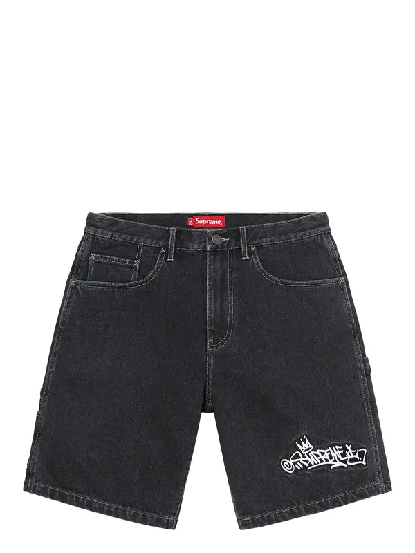 Supreme Handstyle Denim Painter Short - Black