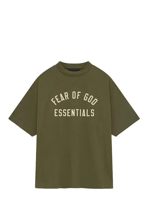 Fear Of God Essentials Jersey Crewneck Sweatshirt Tee Shirt - Military