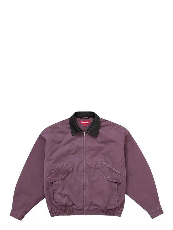 Supreme Leather Collar Utility Jacket - Dusty Purple