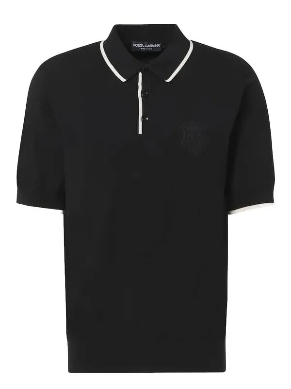 Dolce & Gabbana Logo Cotton Polo Shirt - Black