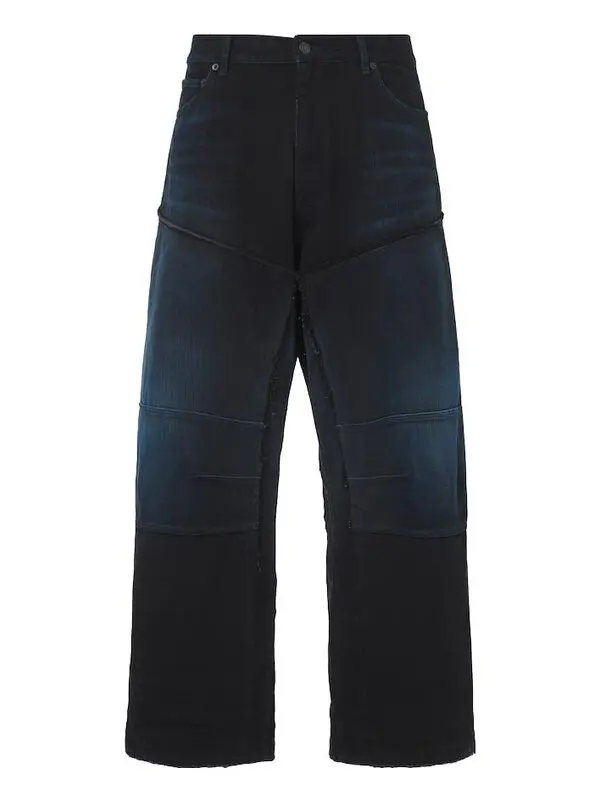Balenciaga Double Knee Wide-leg Jeans - Blue