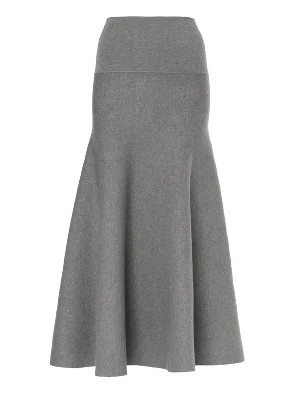 THE FRANKIE SHOP Gabrielle Knitted Midi Skirt - Grey
