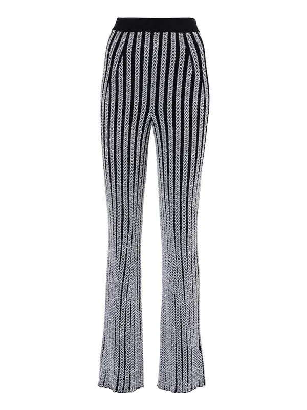 Missoni Chevron Lamé Flared Pants - Black