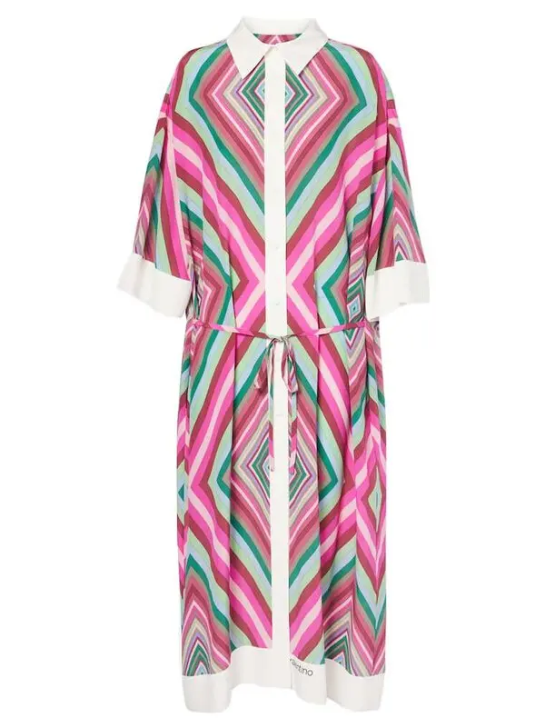 Valentino Garavani Rhombus 75 Silk Shirt Dress - Multicoloured
