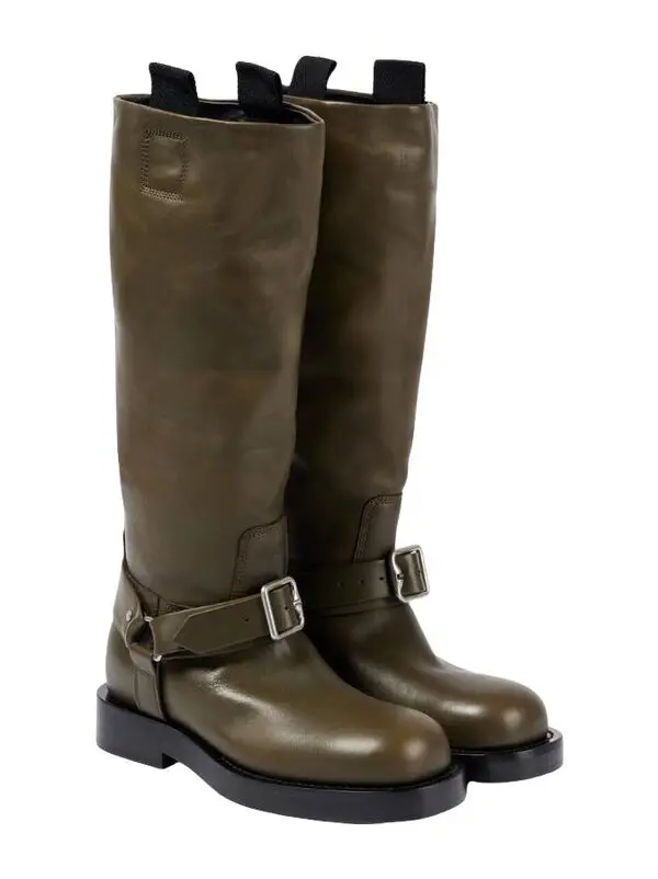 Burberry Leather Knee-high Boots - Green