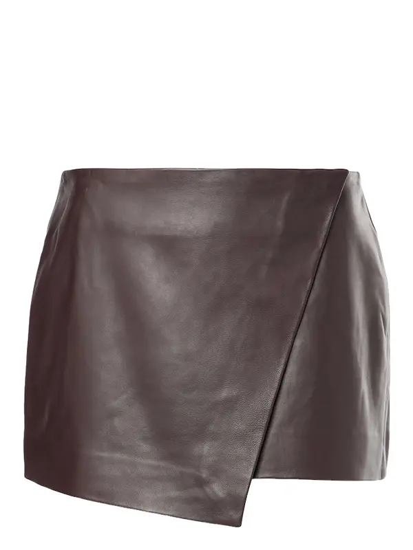 THE FRANKIE SHOP Cleo Leather Wrap Skirt - Purple