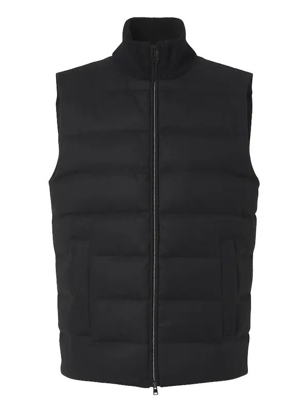 Herno Silk And Cashmere Puffer Vest - Black
