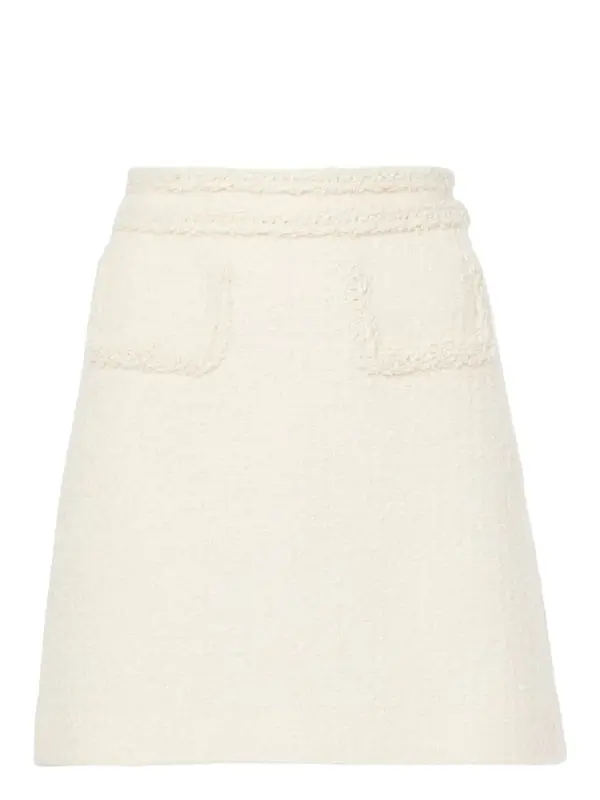 Giambattista Valli High-rise Tweed Miniskirt - White