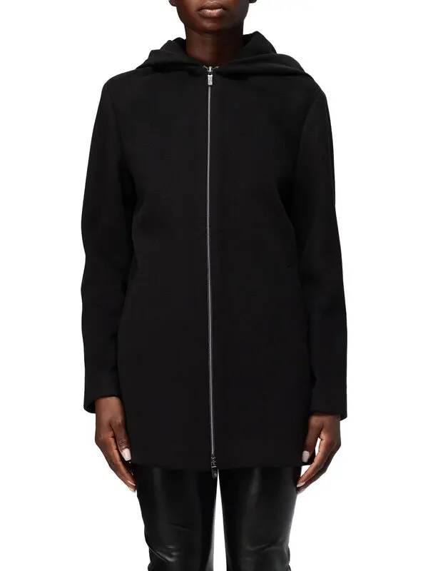 HANITA Zip Up Coat - Black