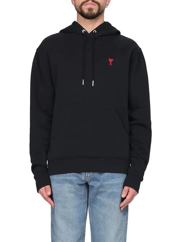 AMI Paris Sweatshirt With Embroidered Logo - Black