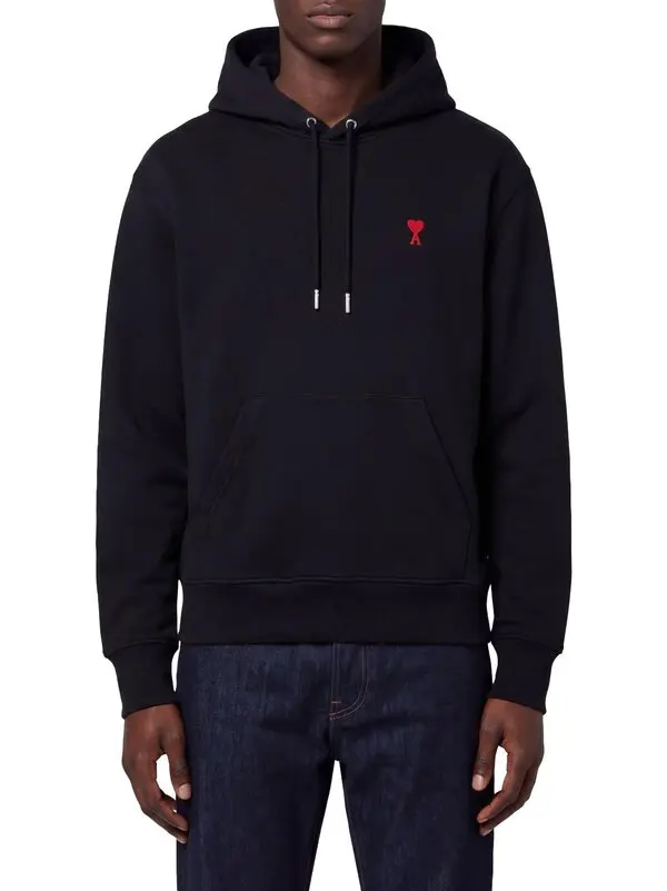 AMI Paris Sweatshirt With Embroidered Logo - Black